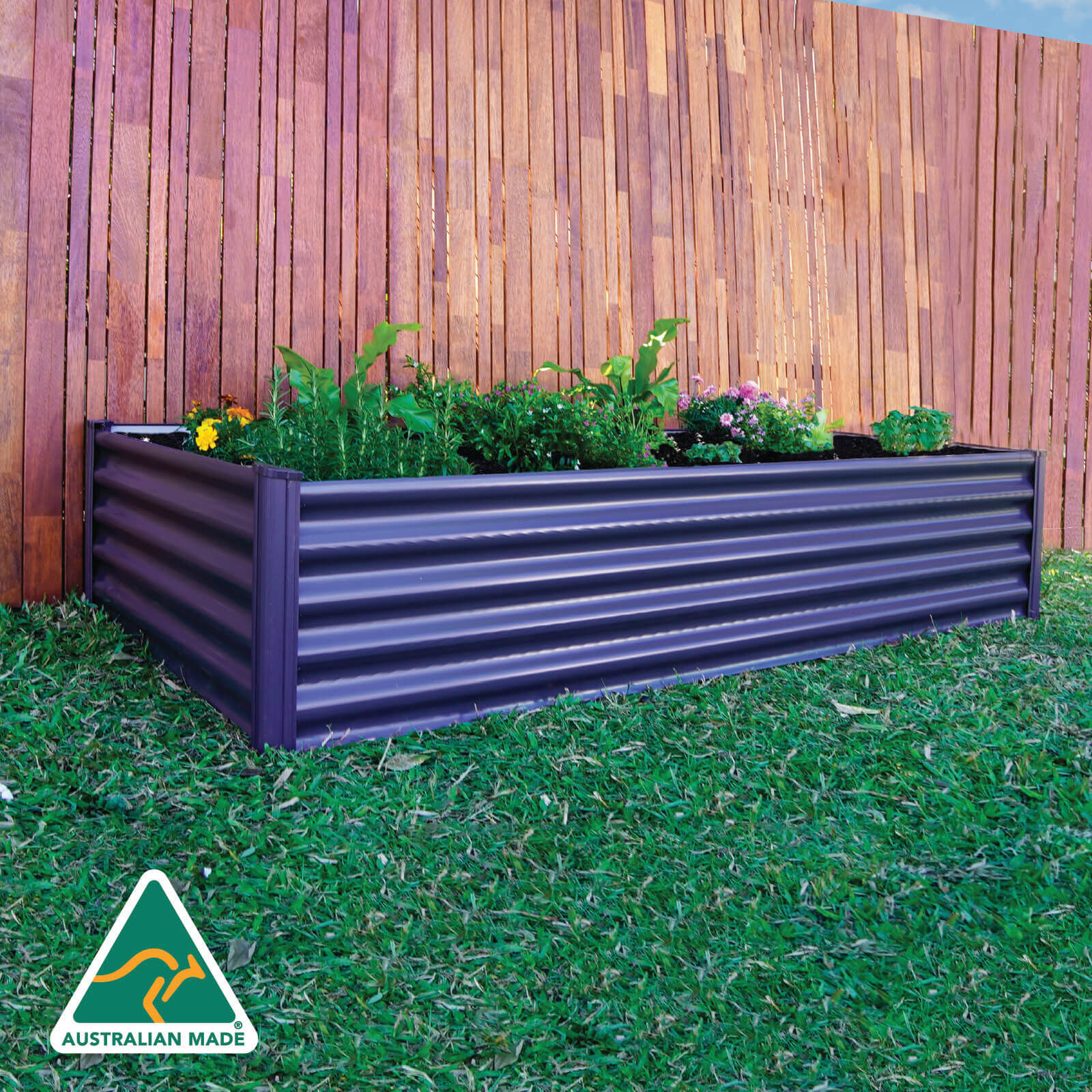 Rectangle Raised Garden Bed 200 x 100 x 41cm | Easy Assembly - No Tools